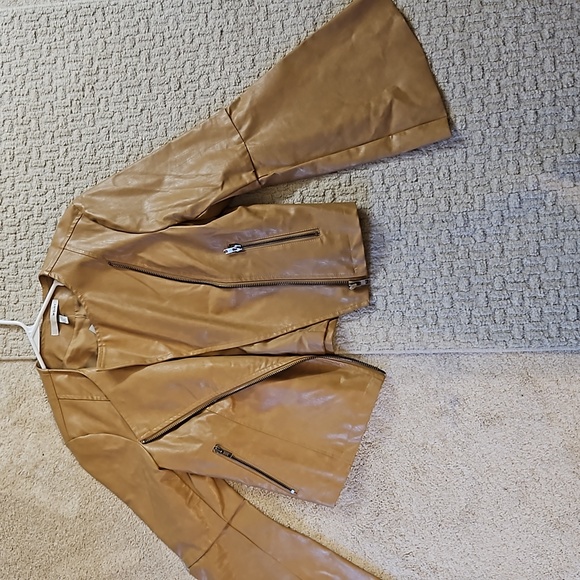 WD.NY | Jackets & Coats | Brown Faux Leather Bomber Jacket | Poshmark